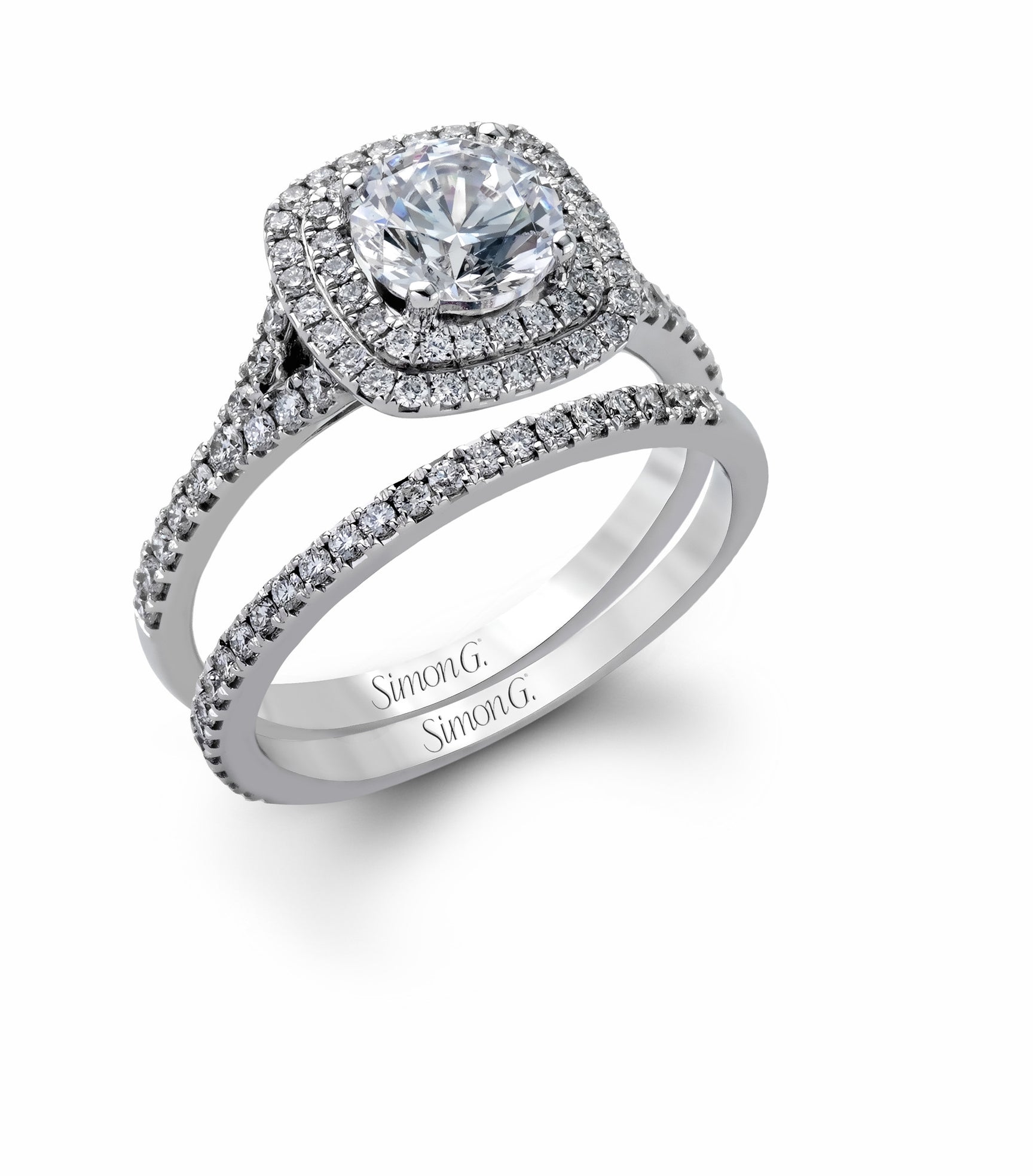 Simon G Double Halo Ring - Simon G Engagement Rings in San Diego ...